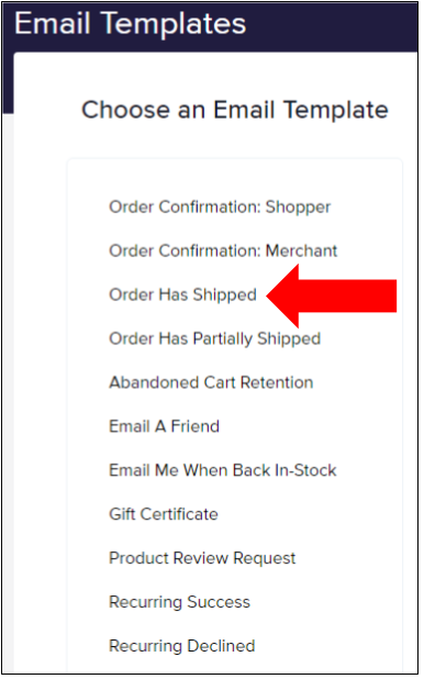 Editing Email Templates