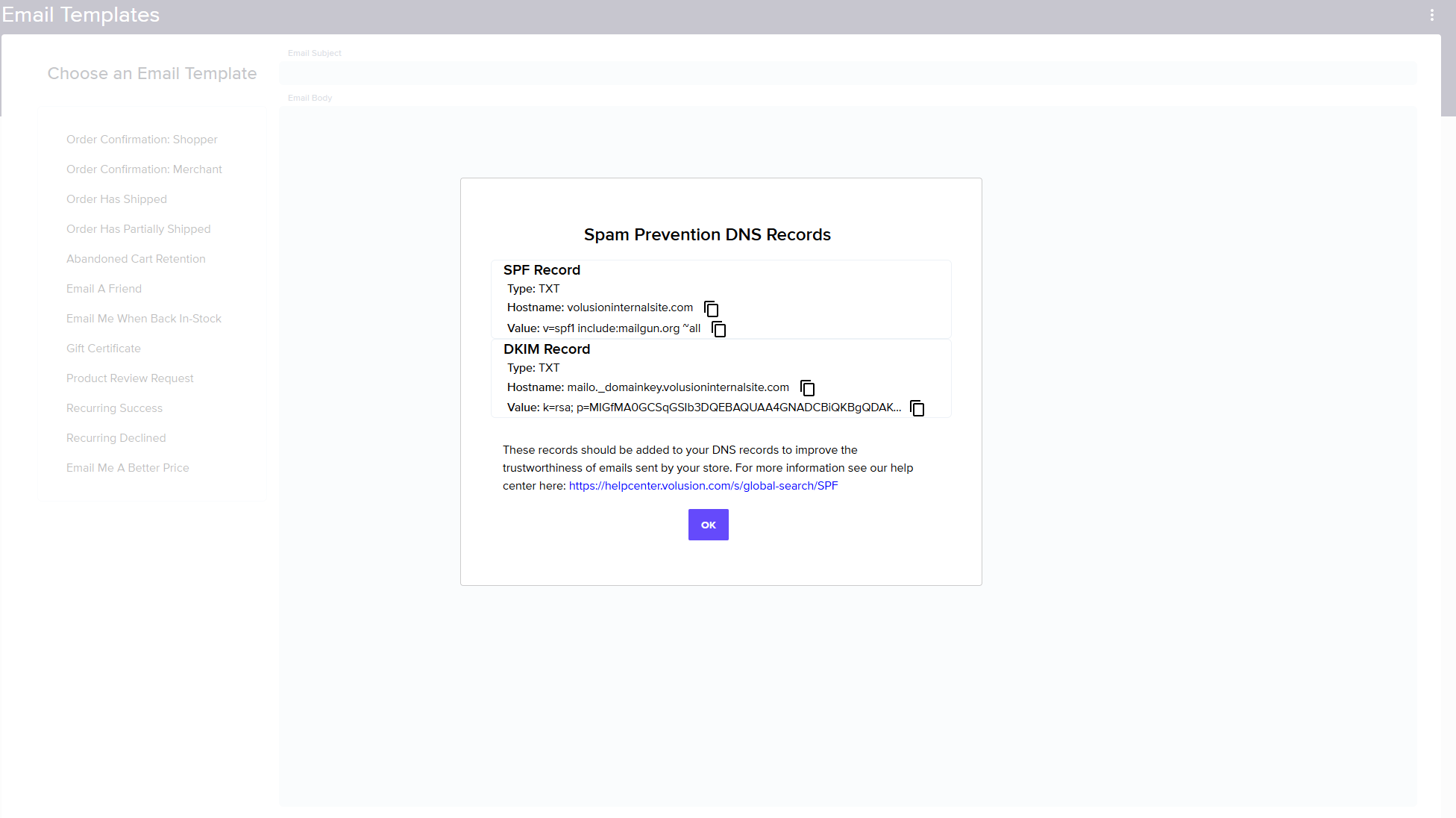 Editing Email Templates