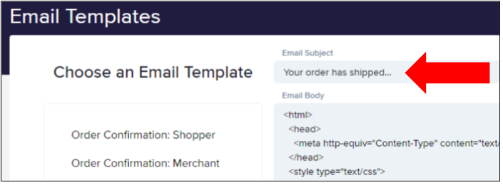 Editing Email Templates